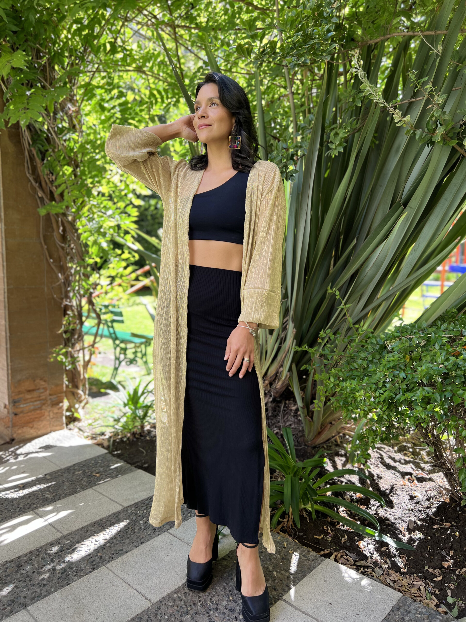 Kimono Shiny dorado – kimonas